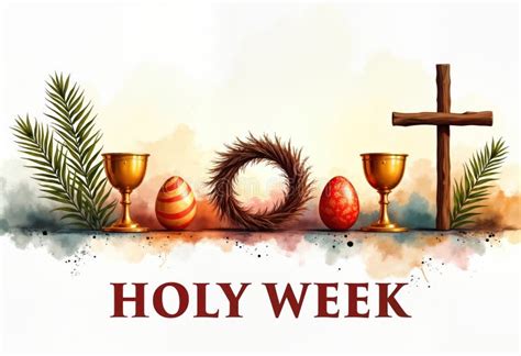 Religious Illustration For Holy Week Symbolism Of Passion Resurrection Of Jesus Christ Stock
