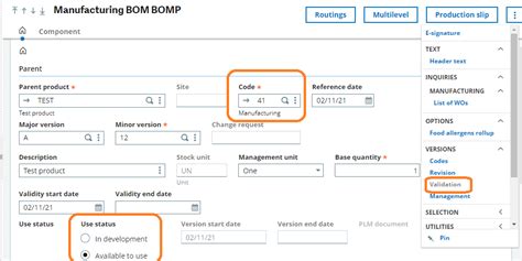 How To Do Bom Version Validation In Sage X3 Sage X3 Tips Tricks And Components