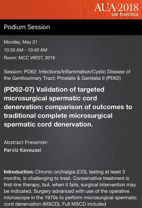 Dr Kavoussi Presents Result On Targeted Microsurgical Denervation Of
