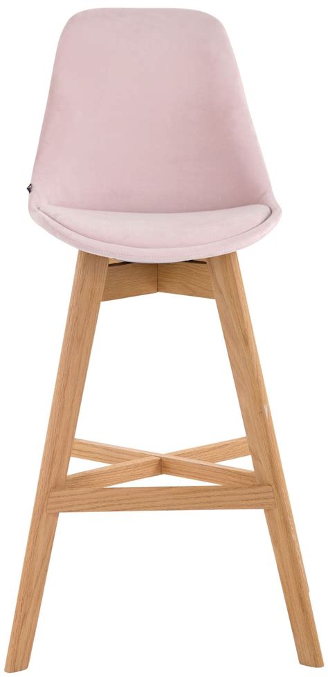 2er Set Barhocker Cannes Samt Natura Pink Swisshandel24