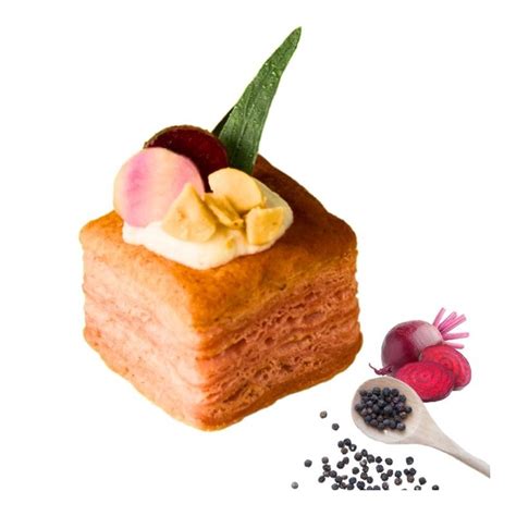 Mini Bouchee Square 3 Cm Beetrot And Pepper Prêt à Garnir