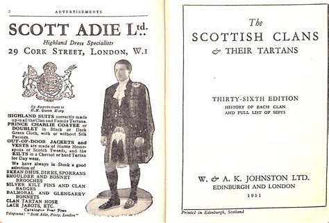 The Scottish Clans And Their Tartans 1951