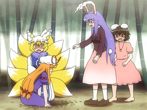 Animal Ears Barefoot Blonde Hair Bow Brown Hair Bunny Ears Bunnygirl