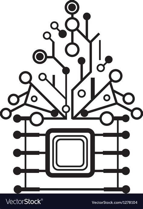 Circuit Board Network Symbol Royalty Free Vector Image