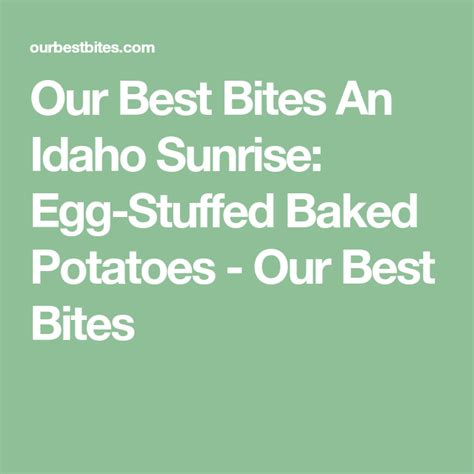 Idaho Sunrise Egg Stuffed Baked Potatoes