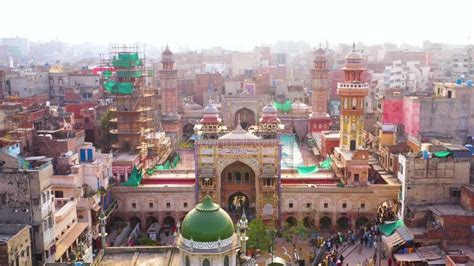 Wazir Khan Mosque In Dehli Gate Walled City Of Lahore Stock Video