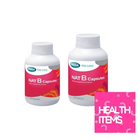 Mega Nat B Capsule ขนาด 100 แคปซูล และ 40 แคปซูล เมก้า แนทบี วิตามินบี Shopee Thailand