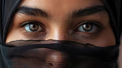 Portrait With Female Muslim Oriental Eyes Stock Footage Video Of