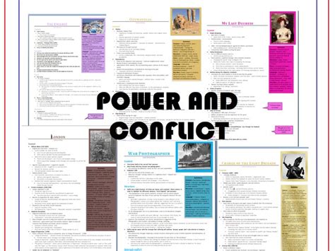 Aqa Grade 9 Power And Conflict Poem Revision Guides 94 Pages