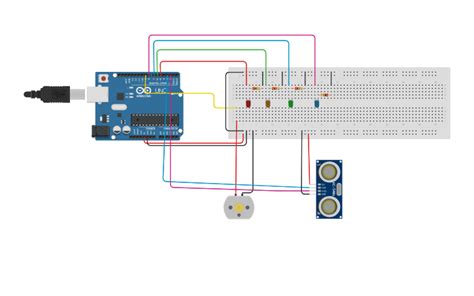 Circuit Design Water Level Monitoring System Tinkercad