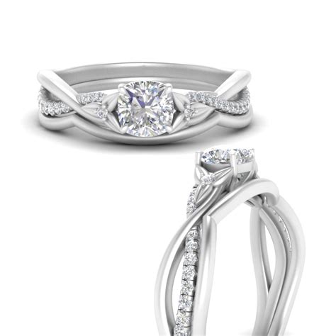 Daisy Twisted Bridal Ring Set Fascinating Diamonds