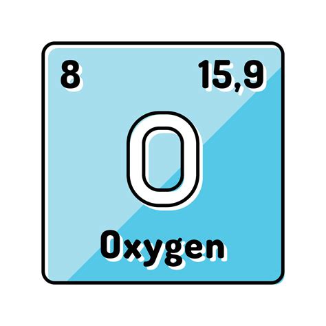 Oxygen Chemical Element Color Icon Vector Illustration 21143531 Vector