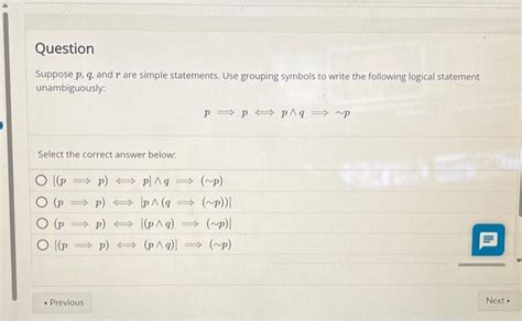 Solved Suppose P Q And R Are Simple Statements Use Chegg