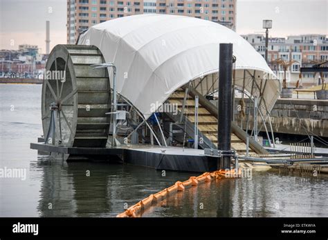 Solar Powered Water Wheel Trash Interceptor In Baltimore Harbor