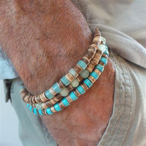 Mens Bracelet Setmens Beaded Bracelet Surfer Style Braceletmens