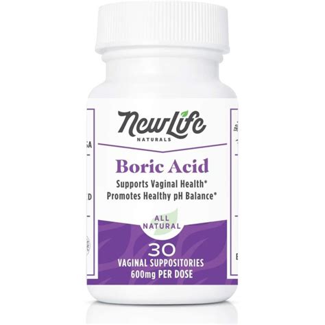 Newlife Naturals Medical Grade Boric Acid Vaginal Suppositories