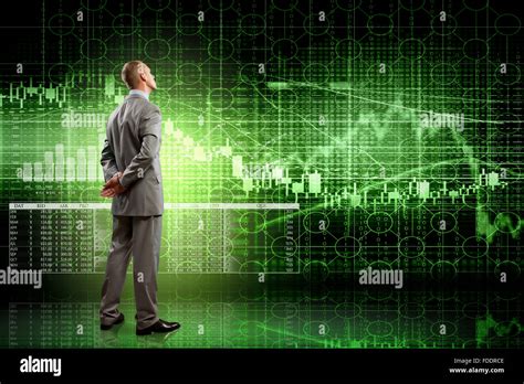 Back View Image Of Businessman With Arms Crossed Behind Back Stock