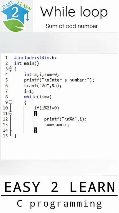 sum of odd number c programming shorts cprogramming clanguage