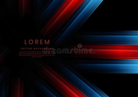 Abstract Red And Blue Gradient Geometric Diagonal Overlapping On Black Background With Copy