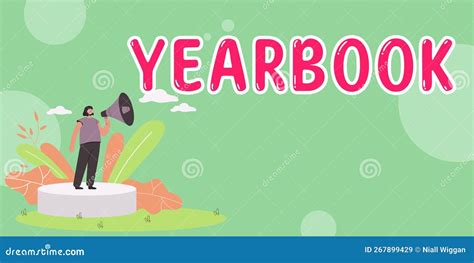 Sign Displaying Yearbook Word For Publication Compiled By Graduating