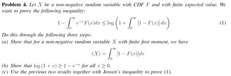 Solved Problem 4 Let X Be A Non Negative Random Variable