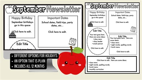 Editable Newsletter 12 Months Made By Teachers