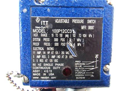 New Itt Neo Dyn 100p12cc3 Pressure Switch Sb Industrial Supply Inc