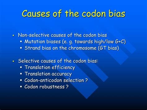 Ppt Codon Bias And Regulation Of Translation Among Bacteria And