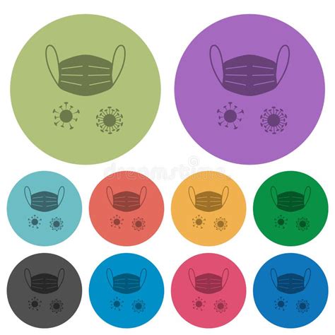 Medical Mask And Corona Viruses Color Darker Flat Icons Stock Vector Illustration Of Facemask