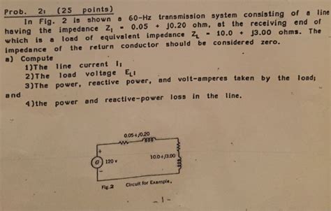 Solved In Fig 2 Is Shown A 60 Hz Transmission System