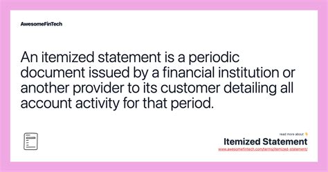 Itemized Statement Awesomefintech Blog