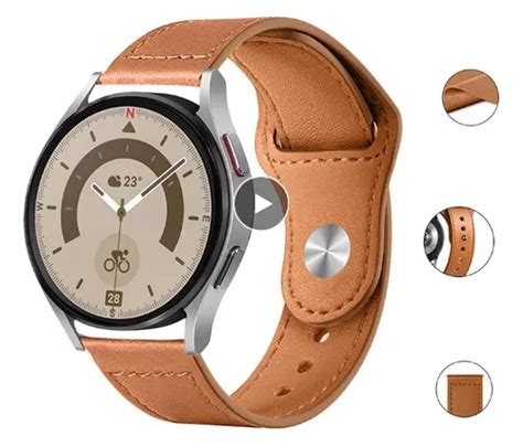 Pulseira De Couro Para Galaxy Watch Active 6 40mm 44mm Parcelamento