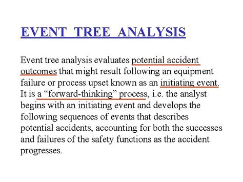 EVENT TREE ANALYSIS Event Tree Analysis Evaluates Potential