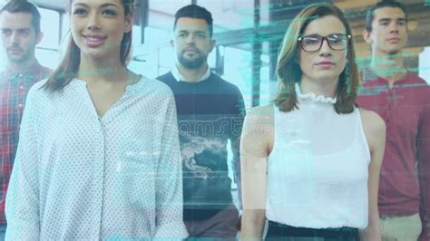 Multiple Screens With Data Processing Against Caucasian Female Engineer Sitting In Server Room