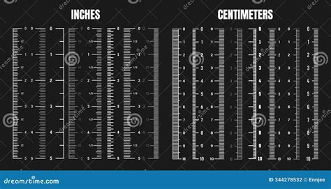 Vertical Centimeter Scale For Measuring Length Or Height Various