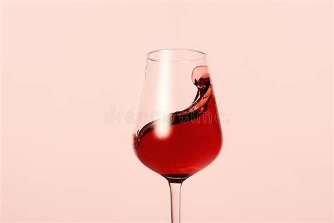 Pink Wine Beautiful Wave Curl Swirl In Shiny Glass Stock Image