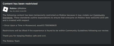 Content Has Been Restricted Message Platform Usage Support
