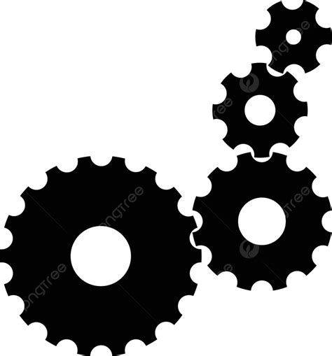 Isolated Vector Gears On White Background Engine Turning Machine Vector