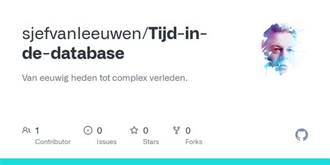 GitHub Sjefvanleeuwen Tijd In De Database Van Eeuwig Heden Tot