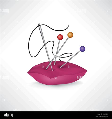 Sewing Related Elements Needle And Thread Icon Sewing Sign