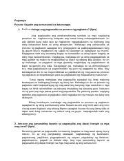 Pagtataya Docx Pagtataya Panuto Sagutin Ang Sumusunod Na Katanungan