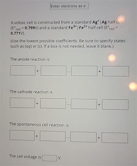 Solved A Voltaic Cell Is Constructed From A Standard Chegg