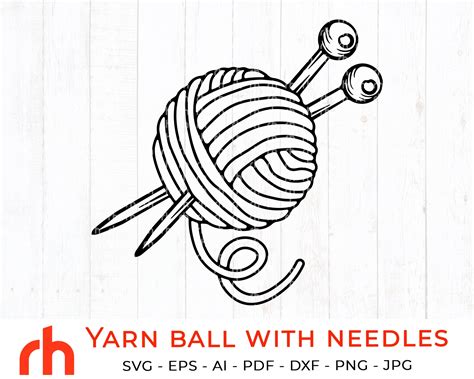 Yarn Ball Svg Knitting Needles Svg Love Knitting Svg Etsy