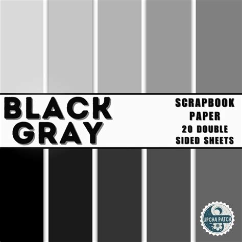 Black Gray Scrapbook Paper 20 Double Sided Sheets Versatile Decorative Craft Papers For