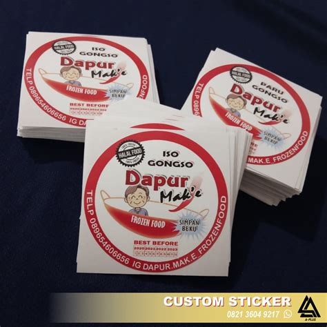 Jual Cetak Sticker Label Kemasan Sticker Custom Sticker Glossy Meteran Shopee Indonesia