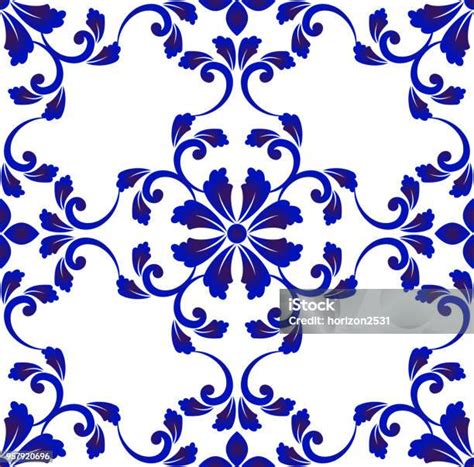 陶瓷牆地磚圖案向量圖形及更多花圖片 花 泰國 瓷磚 Istock