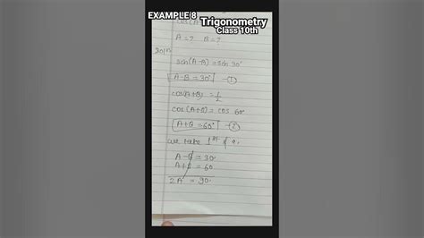 Class10thmaths Trignometry Example Example 8 Trignometry Class 10th