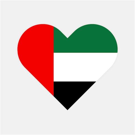 Premium Vector United Arab Emirates Heart Flag