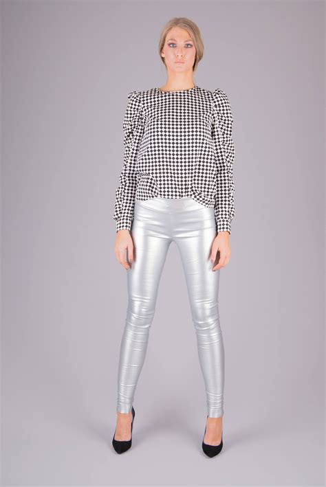 Silver Leggings Women Leggings Leggings Girls Metalic Leggings