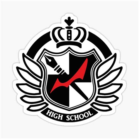 Danganronpa High School Logo Sticker For Sale By Dungtees Redbubble